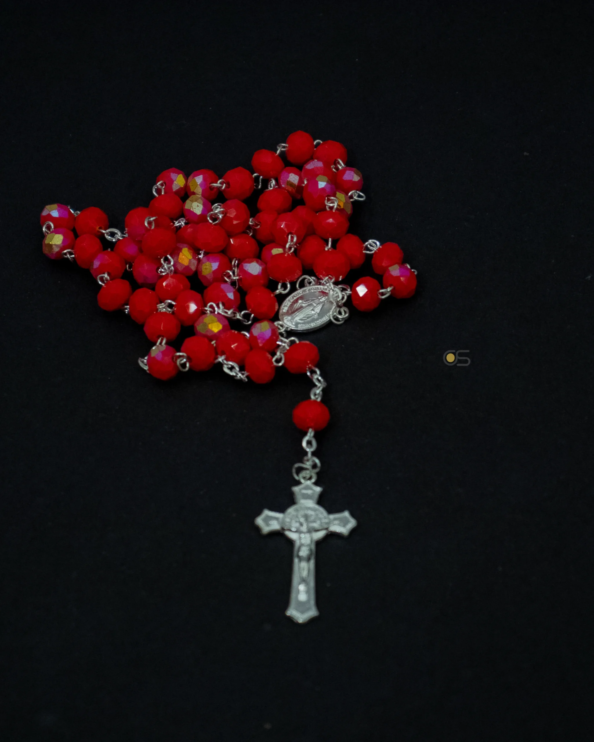 Pearl Red Chain Rosary use for Gift and Prayer Rosary