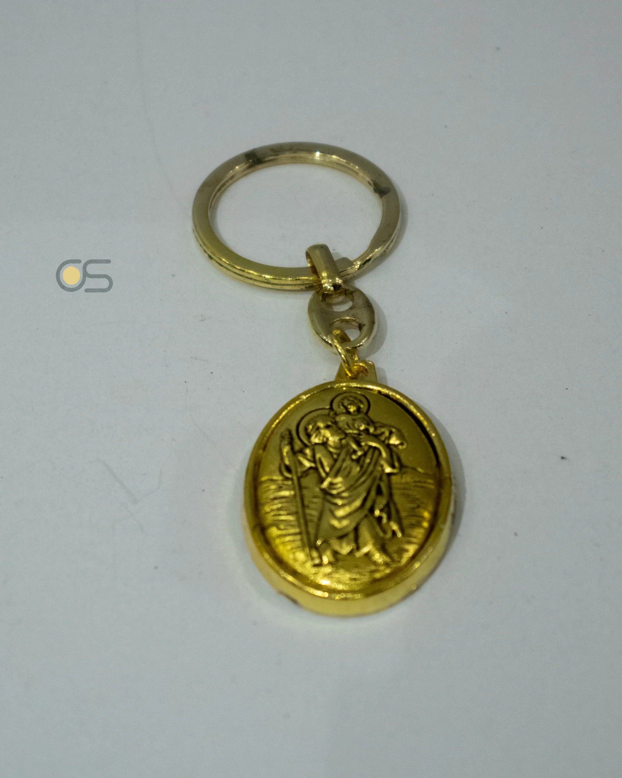 Golden Plated Saint Christopher Key Chain