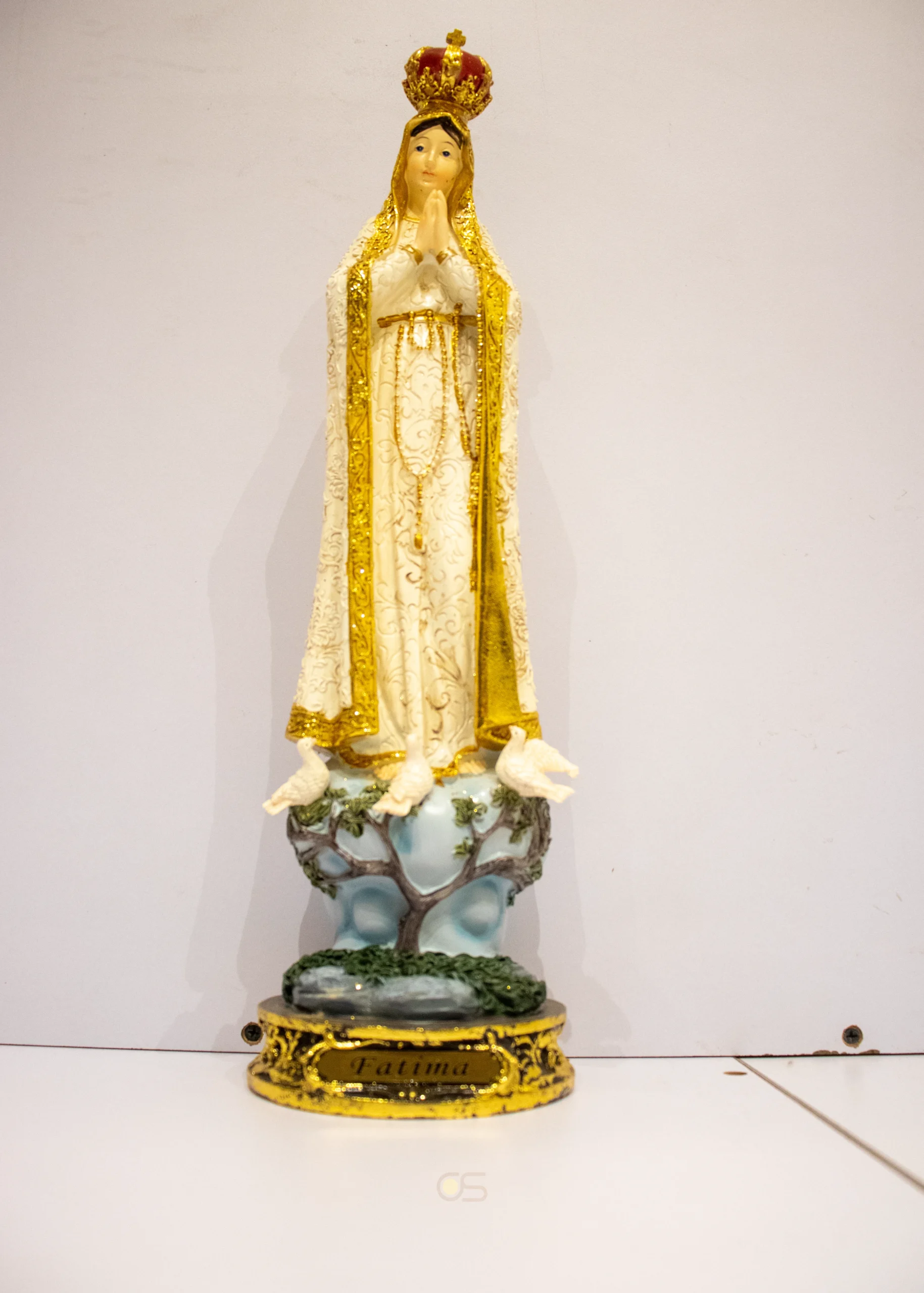 Import Quality Fatima Matha Golden Statue 17 Inch